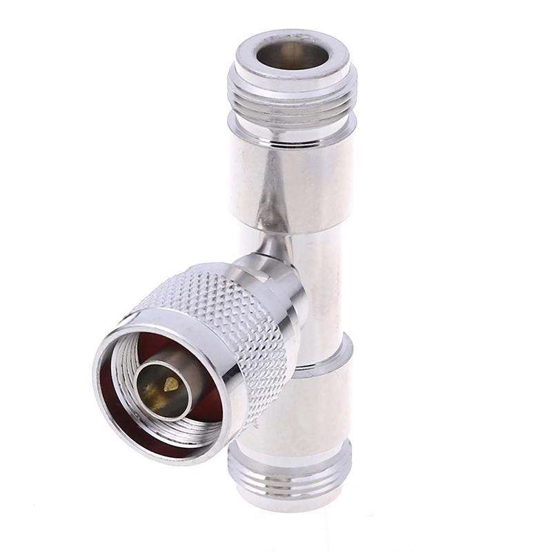 N-type male to dual 2 n-type female t shaped rf antenna adapter ...