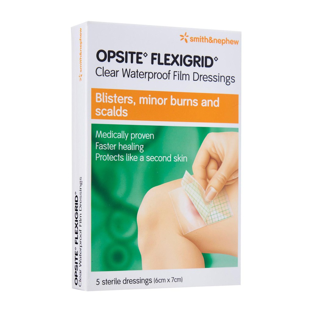 Smith & Nephew Opsite Flexigrid Transparent Dressing 6cm x 7cm 5s ...