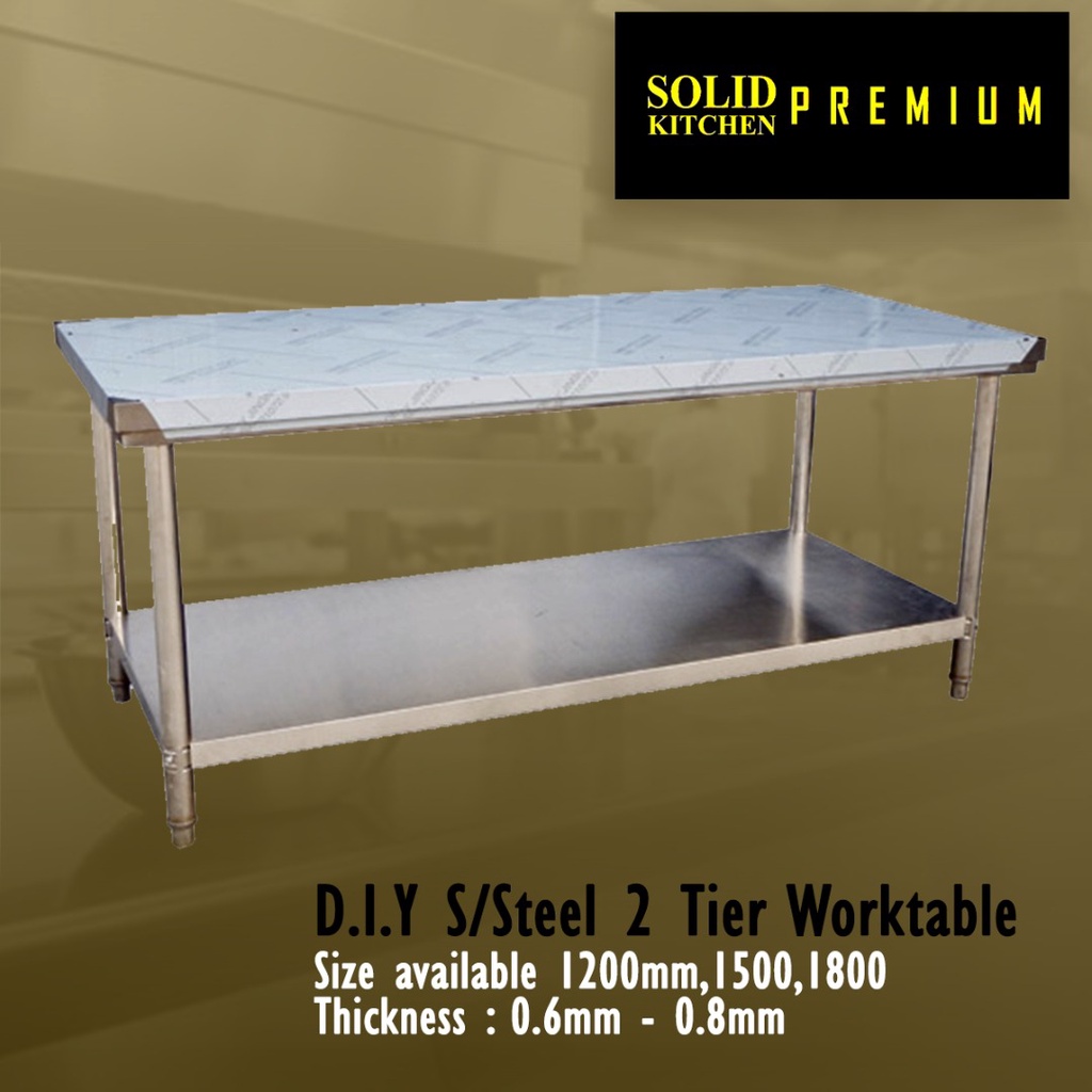 4'ft DIY 2 Tier Stainless Steel 304 [ 2 TIER ] Commercial Kitchen Work ...