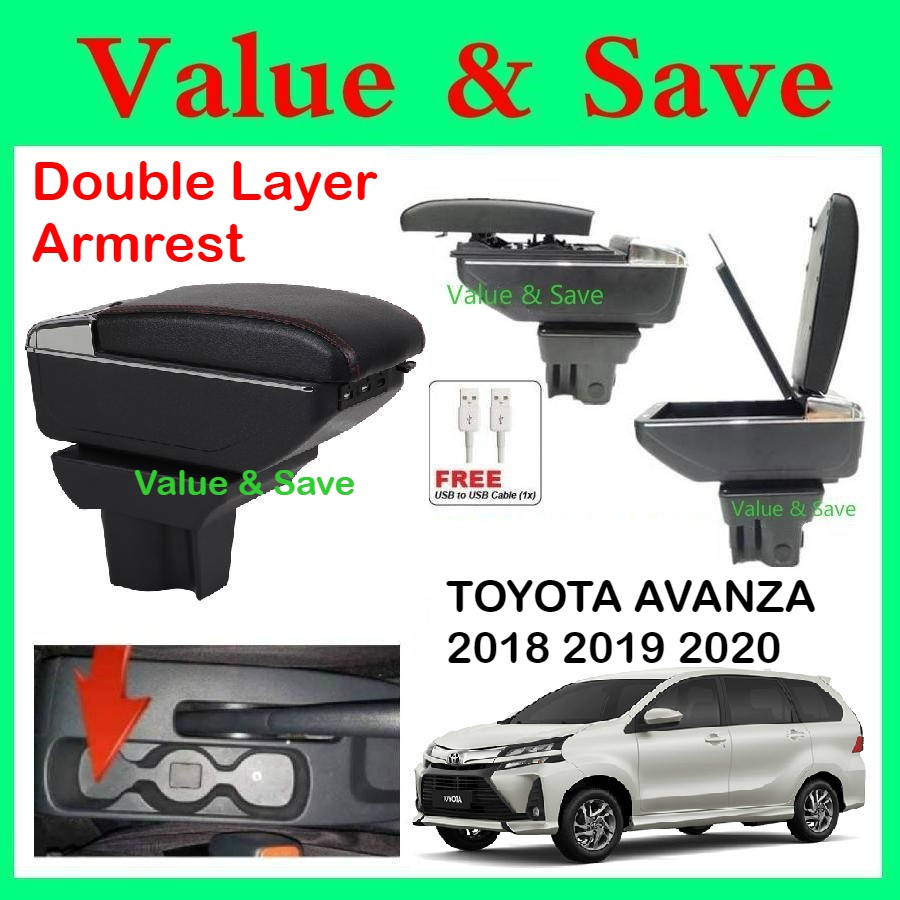 Toyota Avanza 2018 2019 2020 2021 2022 Double Layer Arm Rest Armrest ...
