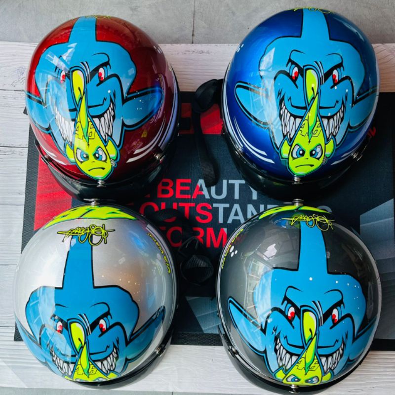 HALF CAP HELMET 100% GOOD QUALITY DESIGN Half III Steng Ninja Turtle ...