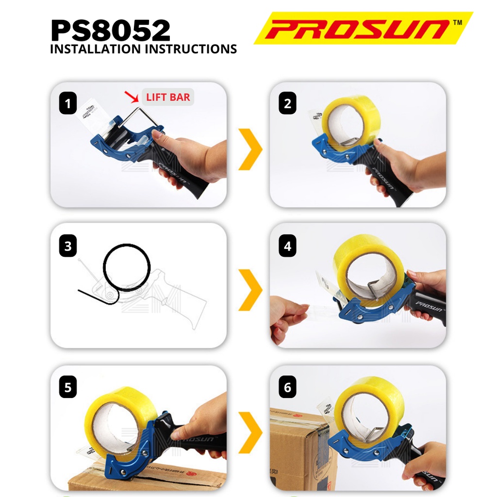 PROSUN 48MM Tape Cutter Dispenser Heavy Duty High Quality Hand ...