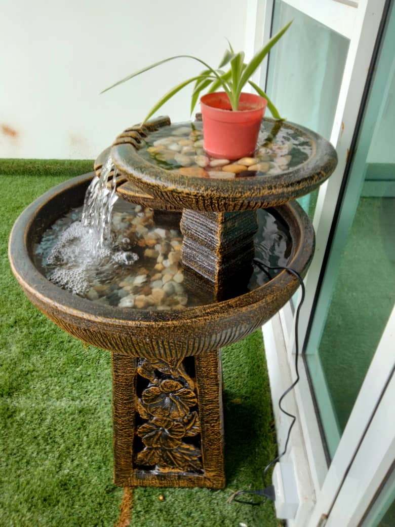 S15 Yellow Hibiscus Feng Shui Water Fountain Pond Kolam Air Sandstone ...