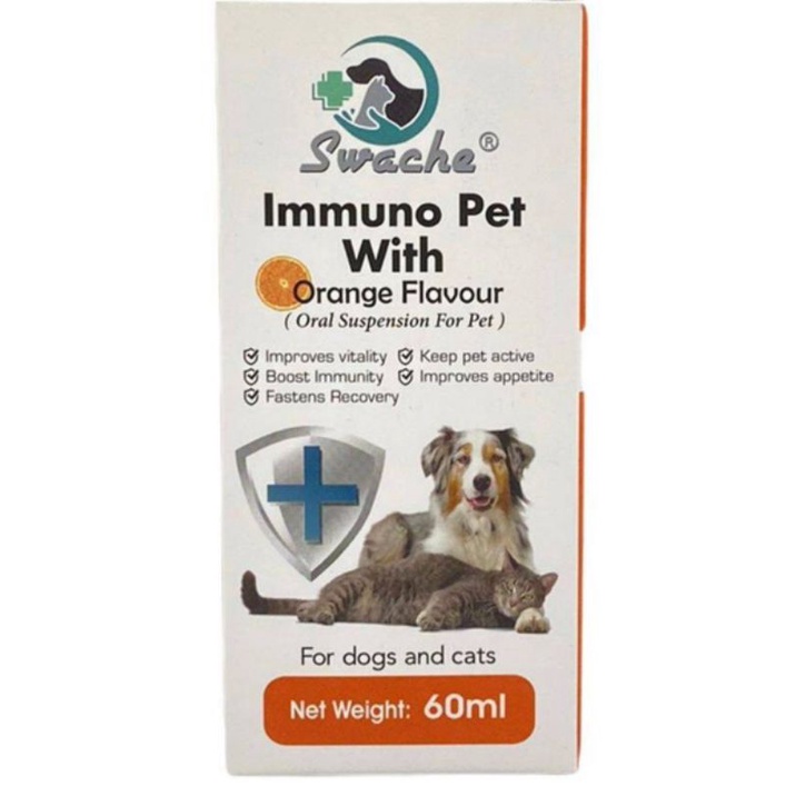 Swache Immuno Pet with Orange Flavor / Immune Booster Dog & Cat 60ml ...