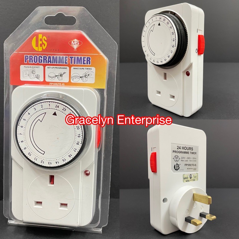 LES Programmer PLUG IN TIMER 13A 24Hours Time Segment | Shopee Malaysia