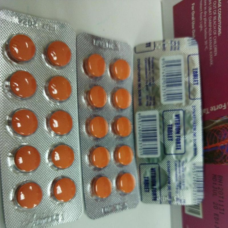 Vitbion Forte Vitamin B1, B6, B12 Untuk sakit saraf, Urat Dan Tambah ...