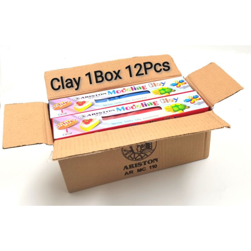 ARISTON Modeling Clay Mix Colour 1Box 12pcs | Shopee Malaysia