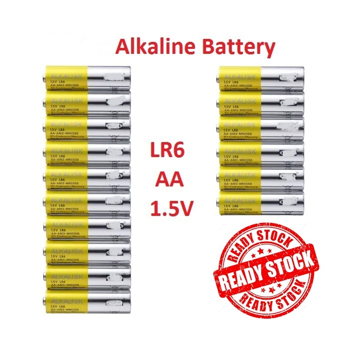 ALKALISK LR6 AA 1.5V LR03 AAA 1.5V Alkaline Battery (Ready Stock) ikeas | Shopee Malaysia