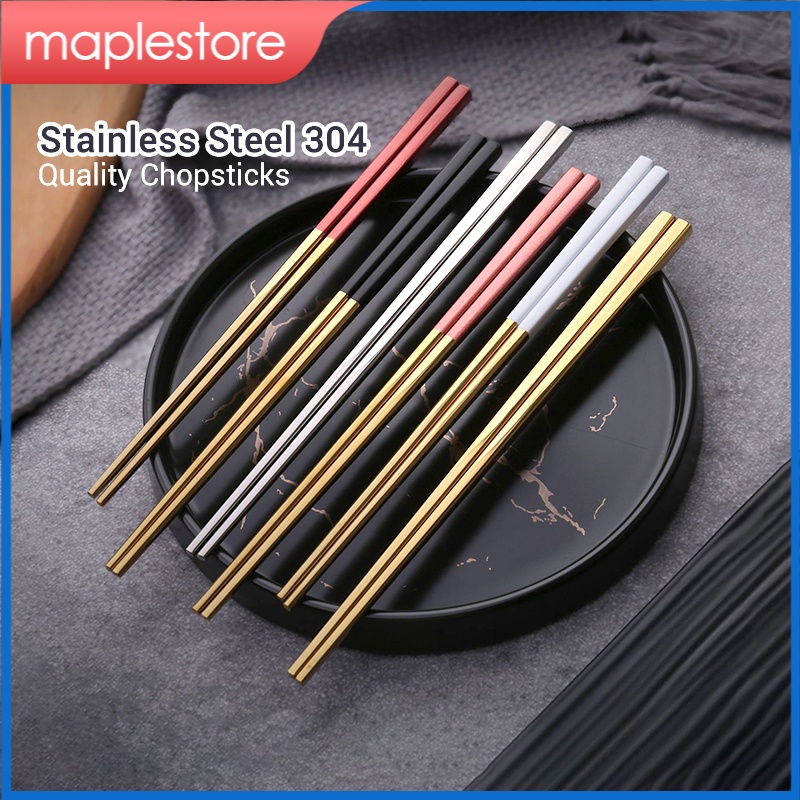 Maplestore Chopstick Stainless Steel Chopstick Set 304 Stainless Steel ...