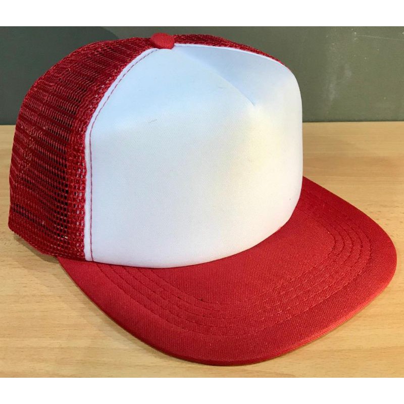 Trucker Cap Kosong Dewasa - Merah / Putih / Merah | Shopee Malaysia