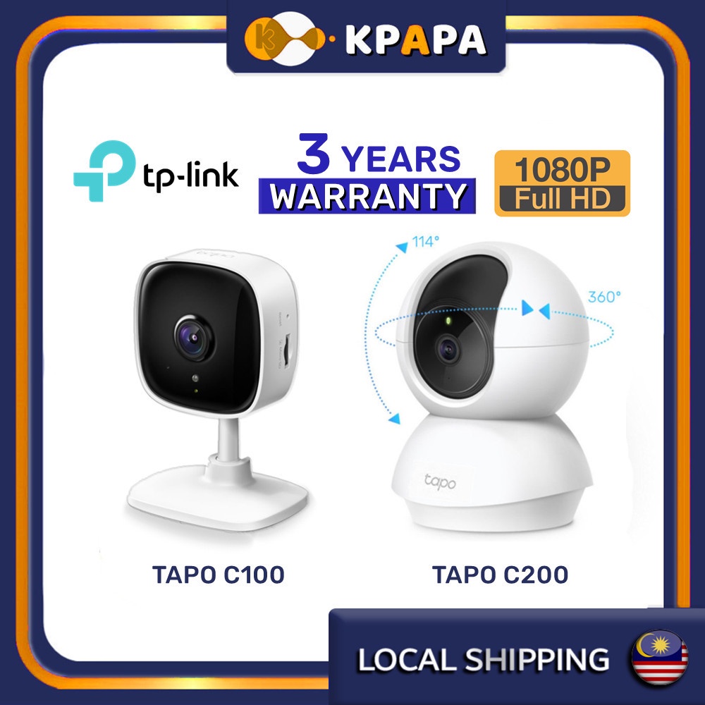TP-Link Tapo C100 / C200 1080P 3MP Full HD IP Camera CCTV 360 cctv ...