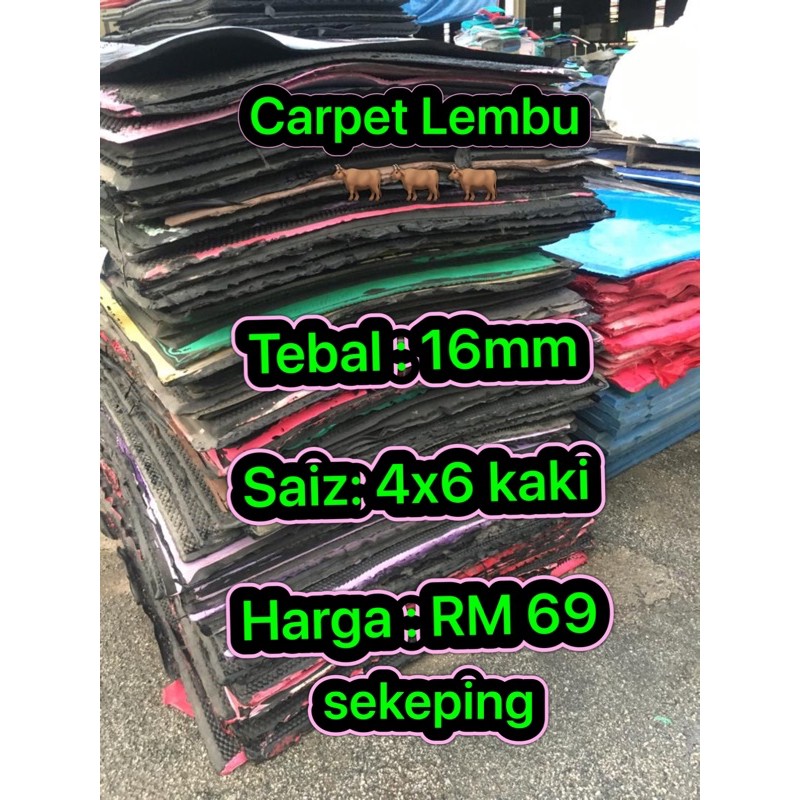 Carpet Lembu/ Rubbermat Lembu/ lapik lori 4x6 kaki (tebal:16mm ...