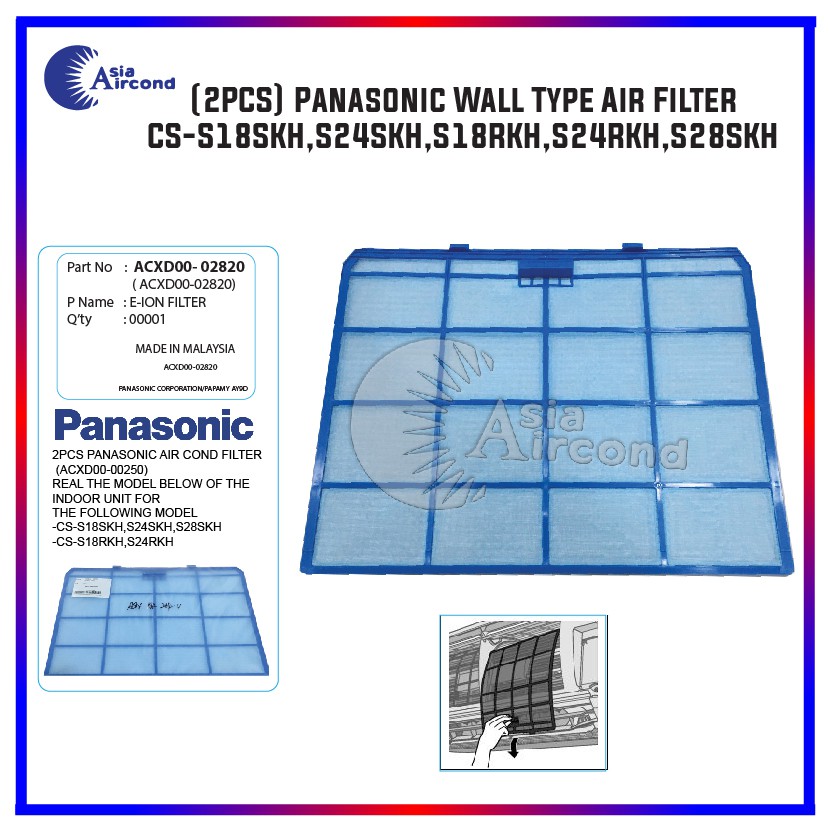 (2PCS) PANASONIC WALL MOUNTED AIR FILTER 2.0HP-2.5HP { S18RKH, S24RKH ...