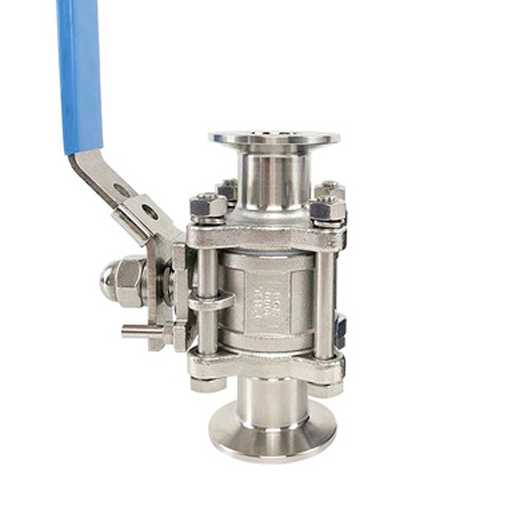 DN40 SS304 Stainless Steel SS316 Sanitary Ball Valve 3 Three Piece Tri ...