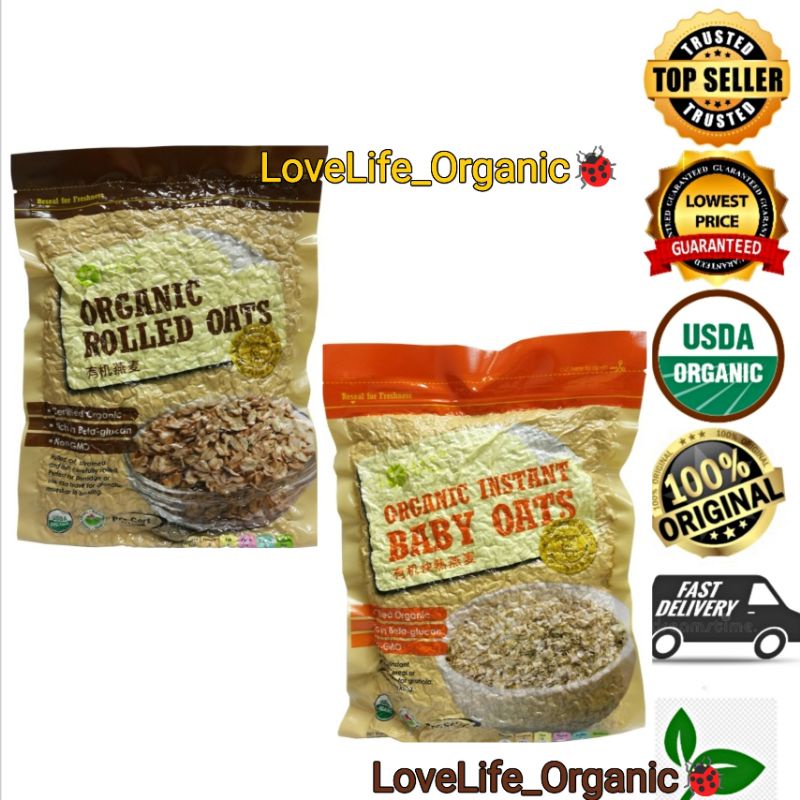 LOHAS ORGANIC INSTANT BABY OAT/ROLLED OAT 500G EXP:12/2025 | Shopee ...