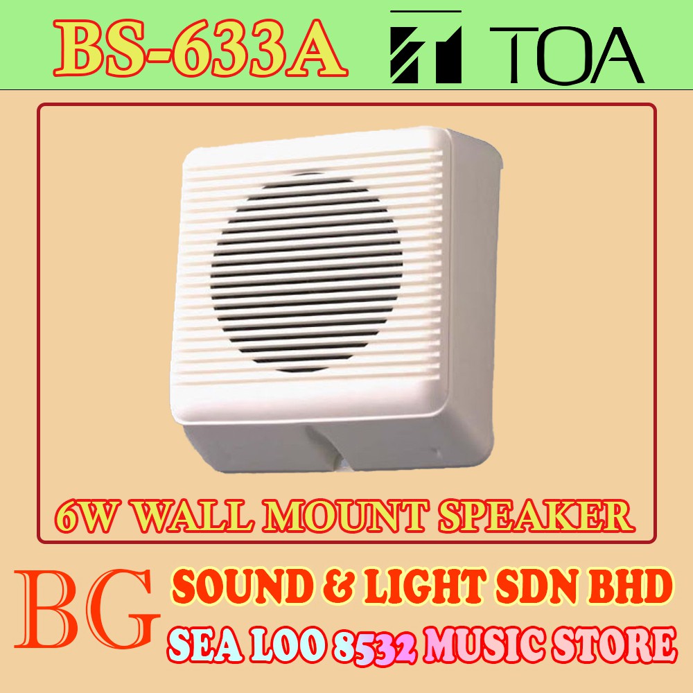 *LIMITED RAYA PROMOTION* TOA BS-633A / BS633A 6W WALL MOUNT SPEAKER MADE OF ABS RESIN AND CAN BE ...