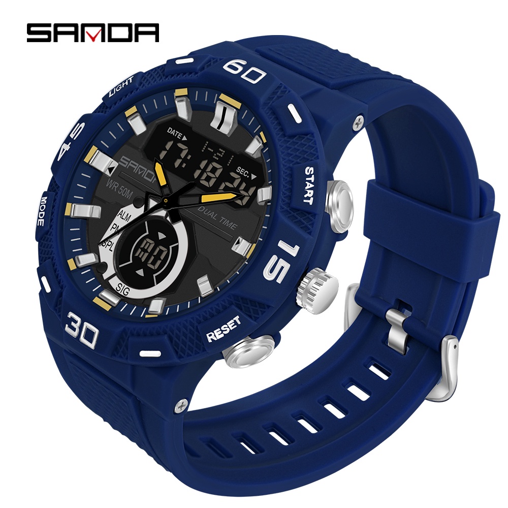 SANDA Top Luxury Watches Men Military Army Mens Watch Waterproof Sport ...