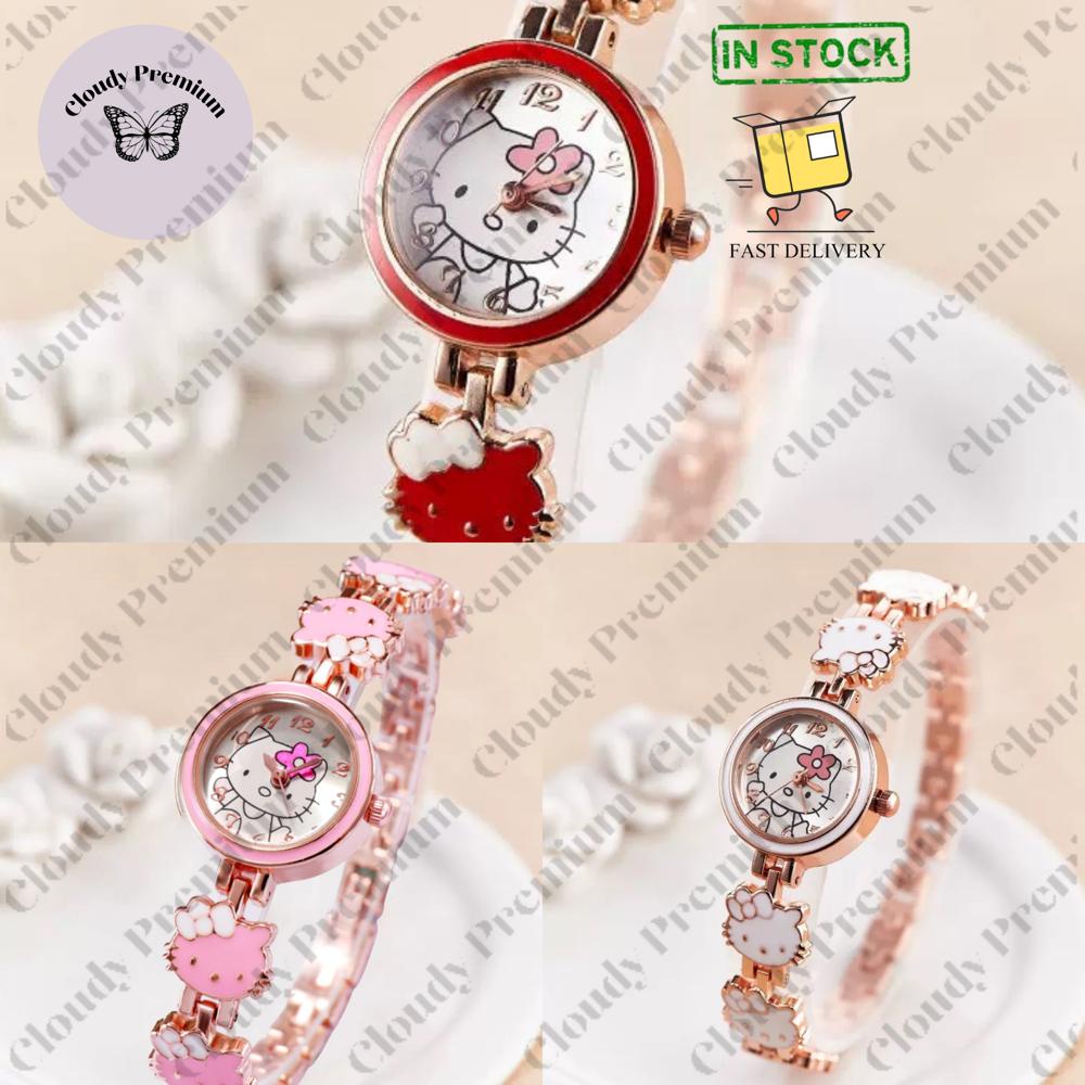 [Ready Stock] Hello Kitty Cute Cartoon Watch Ladies Girl Watch Kid ...