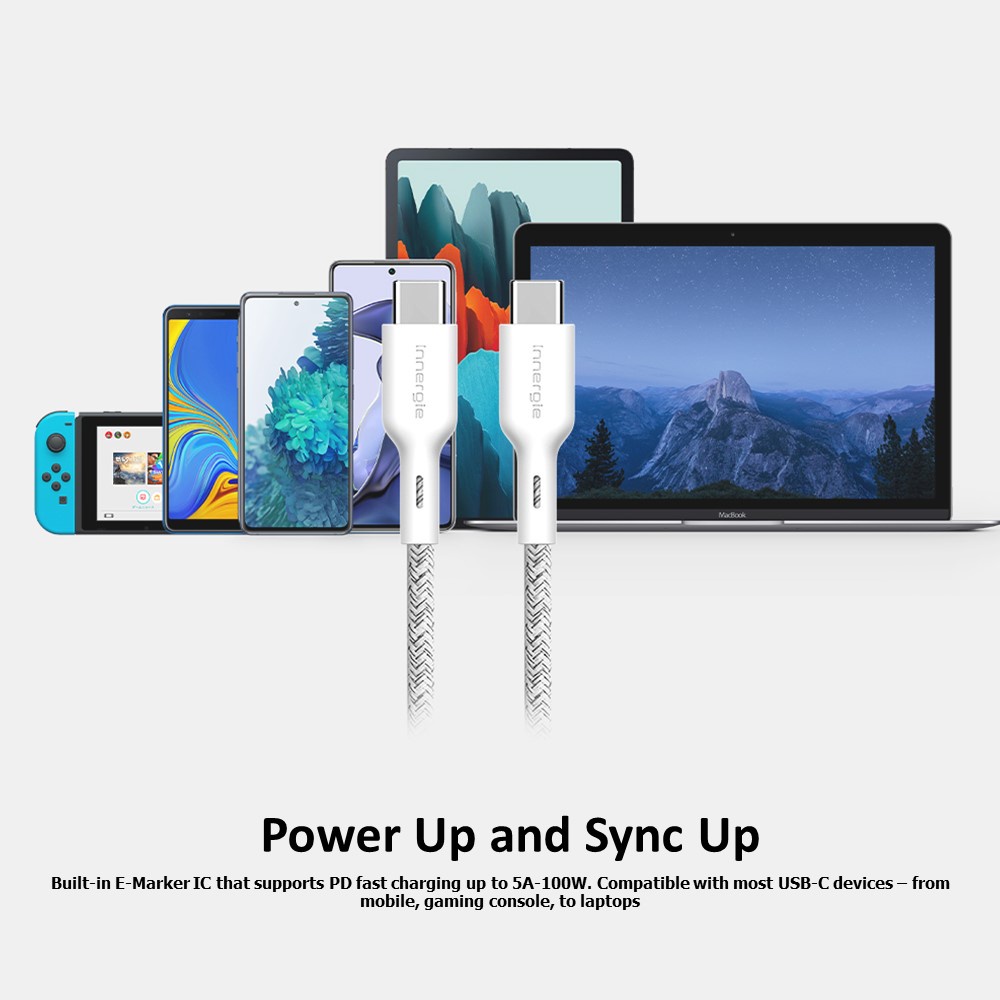 Innergie C-C 1.8meter Type C to Type C Cable 5A PD100W Fast charging USB 2.0 Fast Charging ...