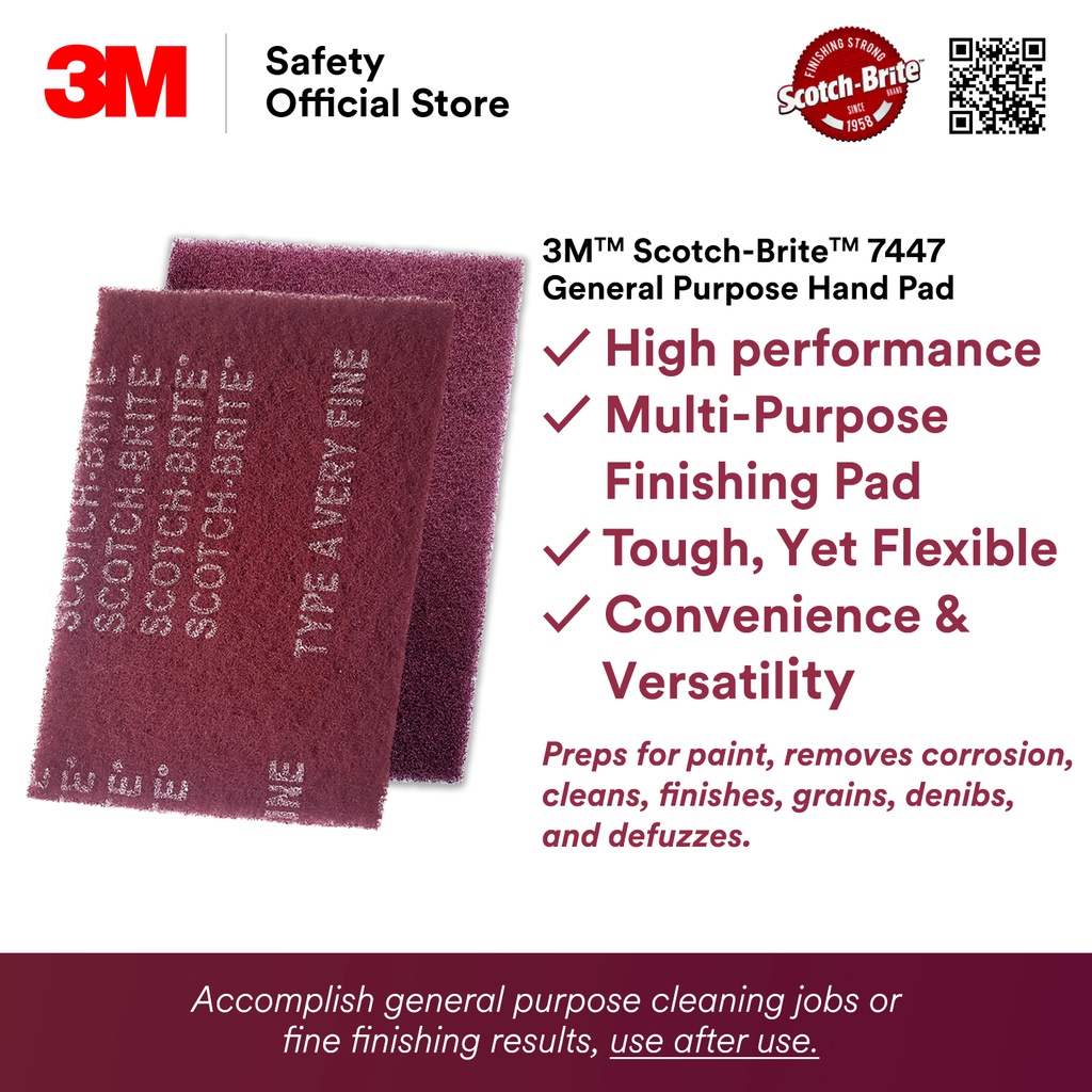 3M™ Scotch Brite General Purpose Hand Pad - Maroon 7447 | Shopee Malaysia