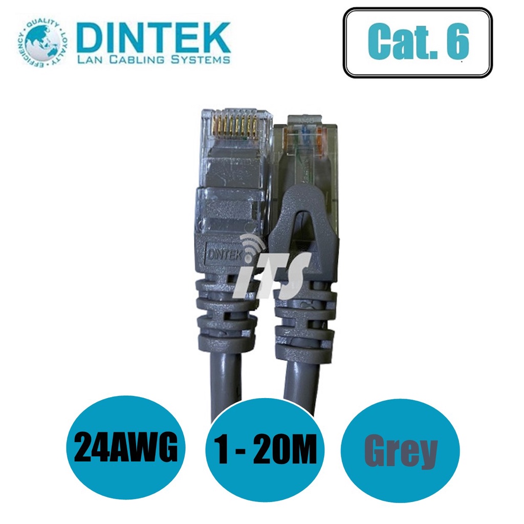 Dintek CAT.6 4Pair UTP Stranded RJ45 Patch Cord (1m/2m/3m/5m/10m/15m/20m) | Shopee Malaysia