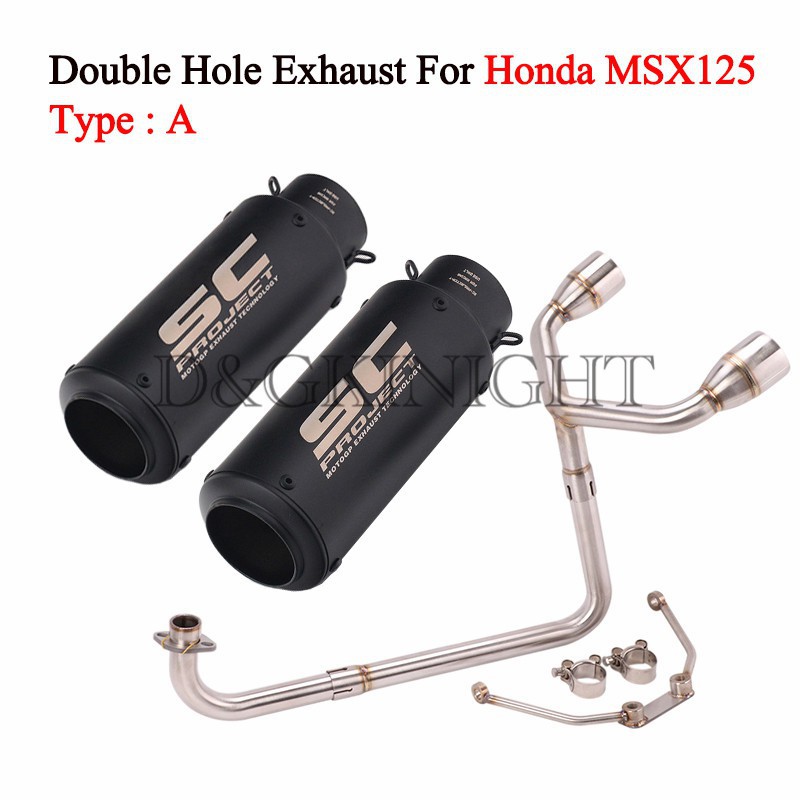 SALE!!New For HONDA MSX125 Motorcycle Double Exhaust Full System Escape ...