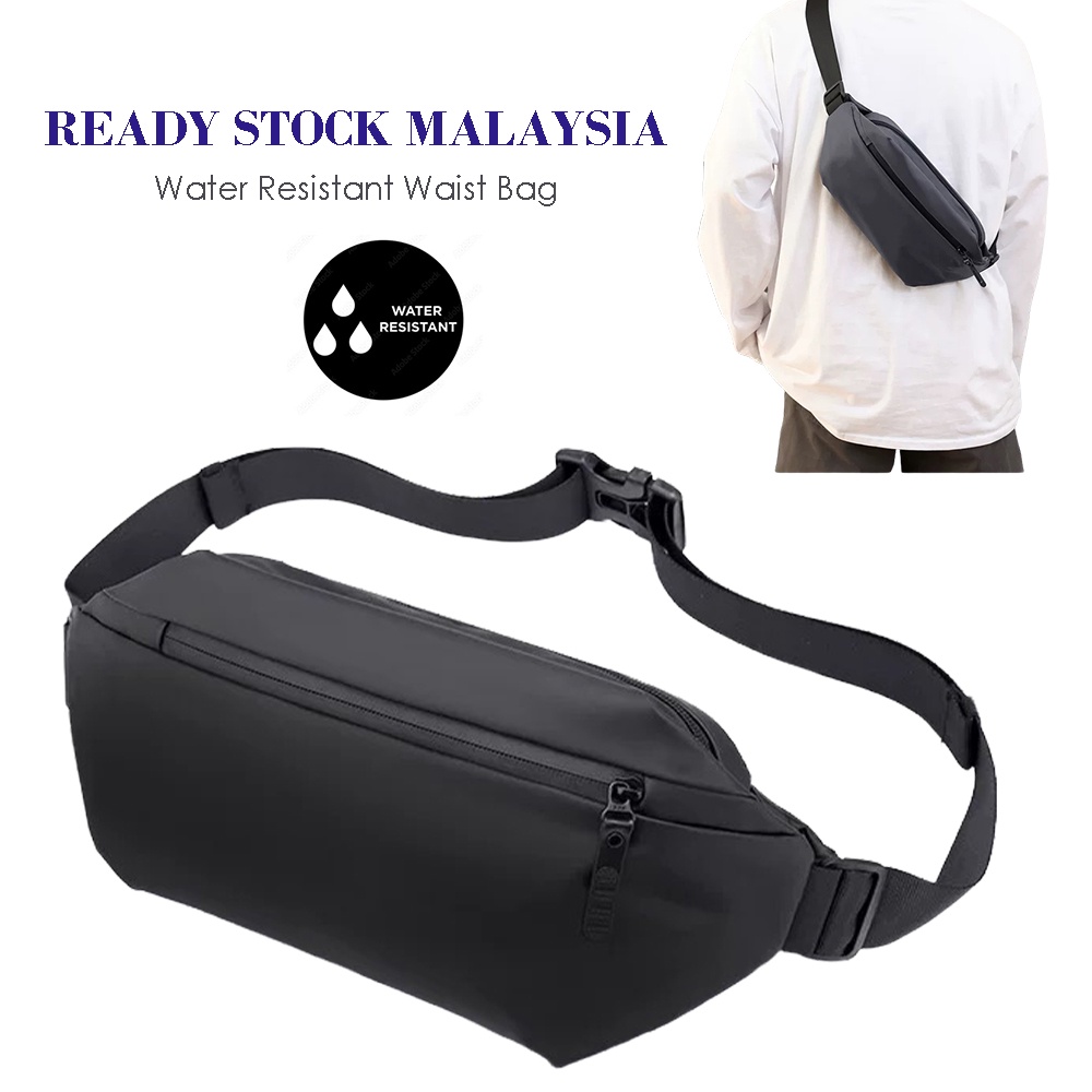 Waist Bag with Bottle Holder Compartment Beg Pinggang Lelaki Men Pouch ...