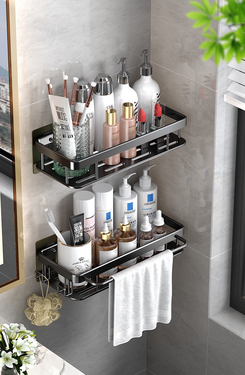 Baokemo Bathroom Storage Hardware Rack Wall Mounted Shower Shelf [Free ...