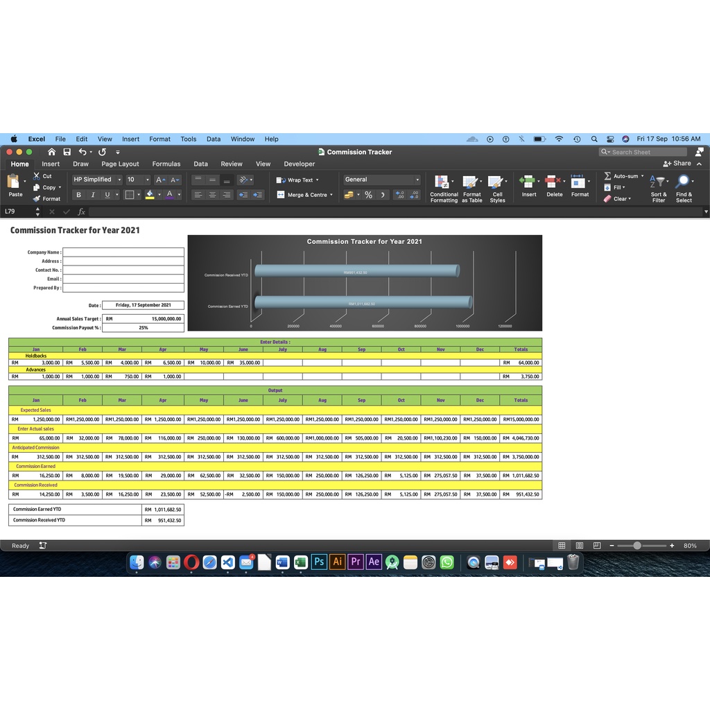 Commission Tracker System Spreadsheet | Shopee Malaysia