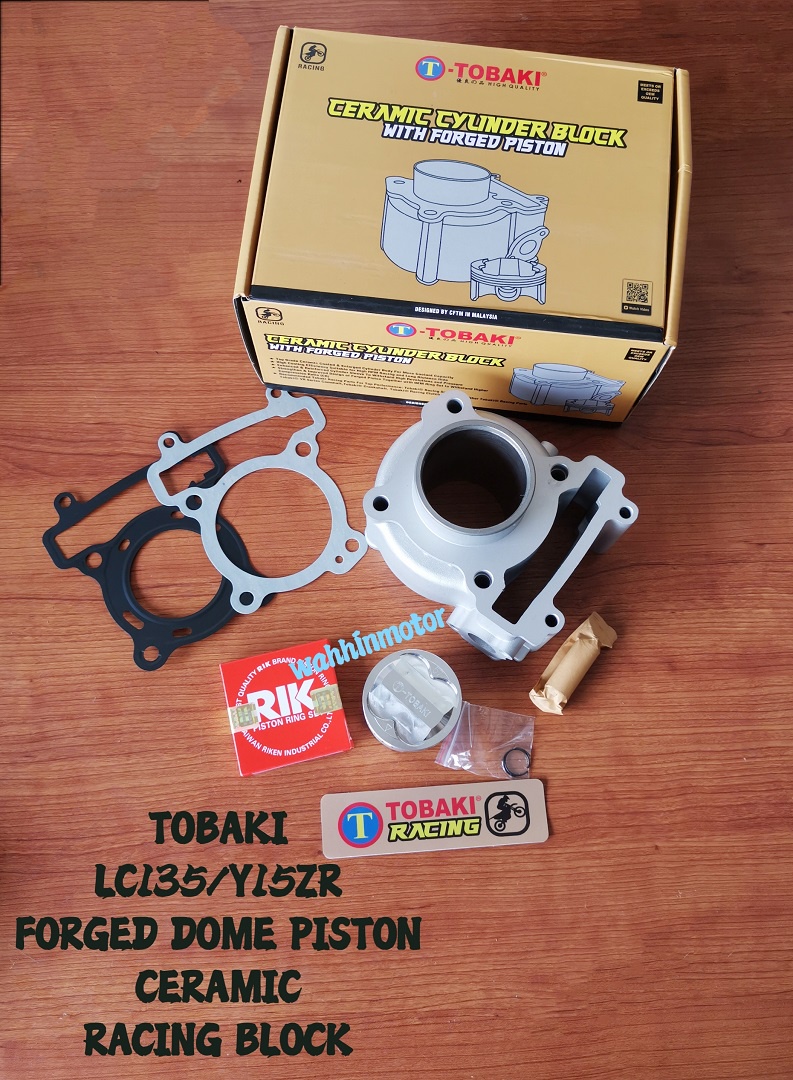 [ TOBAKI ] LC135 FZ150I Y15ZR CERAMIC ALUMINIUM RACING BLOCK DOME FORGED PISTON 57MM RACING ...