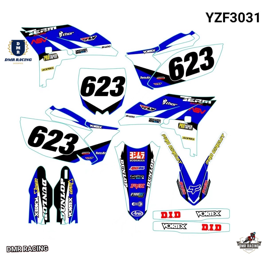 YAMAHA YZF250 YZ250F Year 2010-20013 3M Body Sticker Decal Custom ...