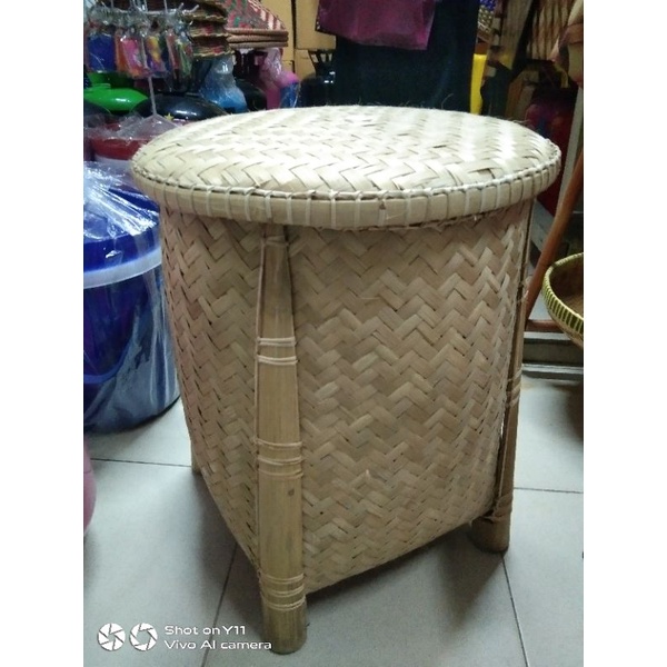 BAKUL ANYAMAN BULUH BERPENUTUP (MUAT 20KG BERAS) | Shopee Malaysia