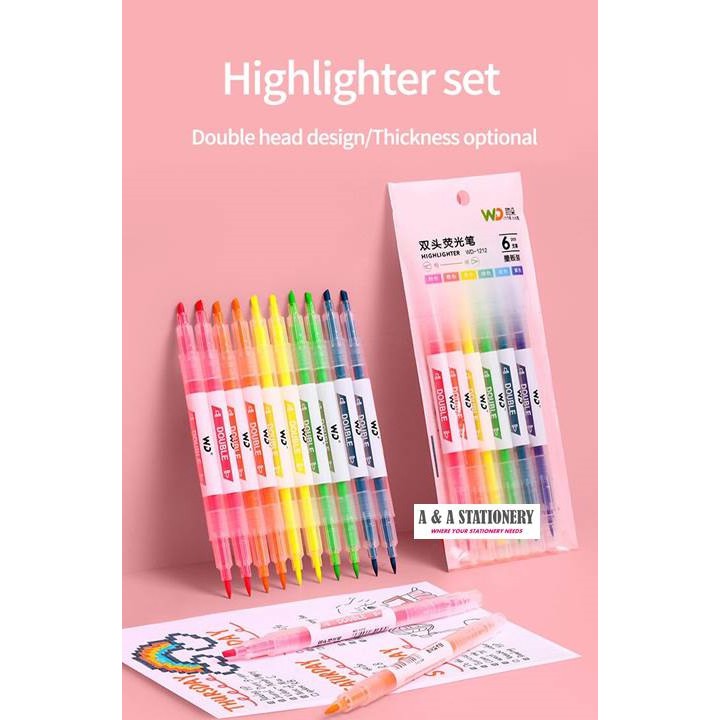 Twin head highlights pen 6in1 | Shopee Malaysia