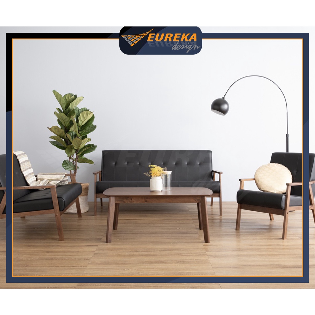EUREKA DIY 123+1 Sofa Set Couch Living Modern Minimal Wood Fabric ...