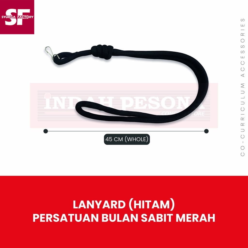 LANYARD HITAM PERSATUAN BULAN SABIT MERAH (PBSM) | Shopee Malaysia
