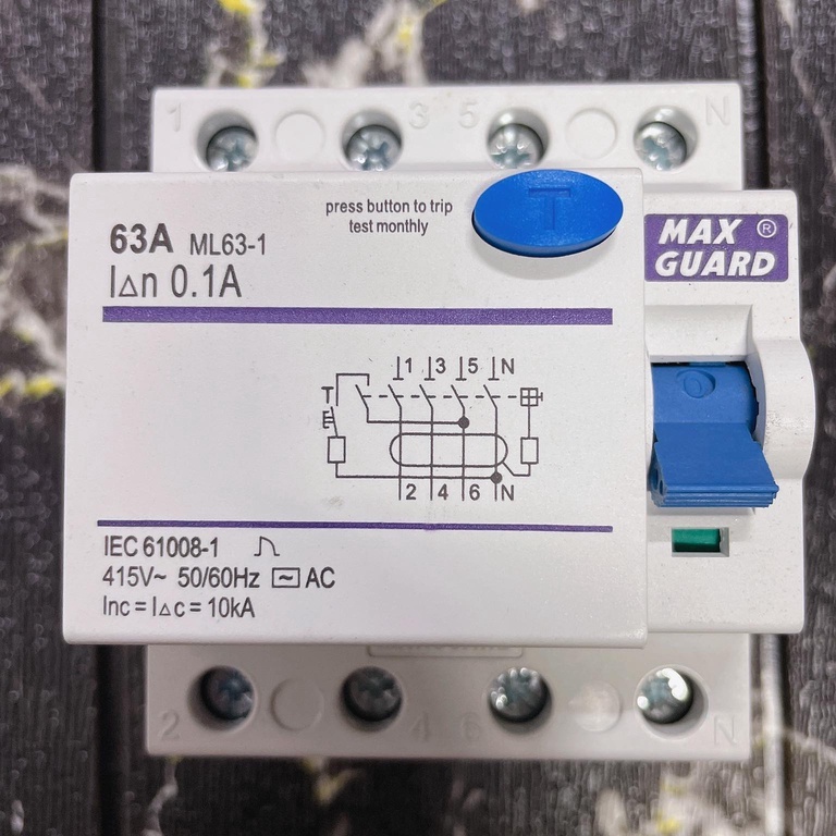 ELCB sirim 2 pole / 4 pole RCCB 40a 63a MAXGUARD UMS main switch DB box ...