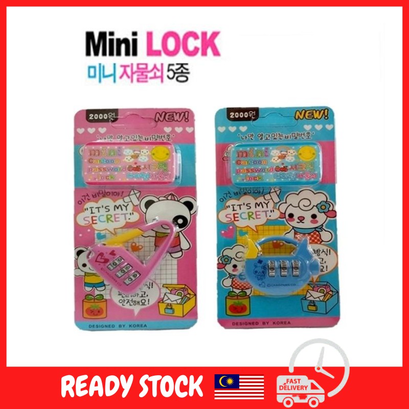 Cartoon 3 Digit Combination Password Locks Mini Suitcase Padlock ...