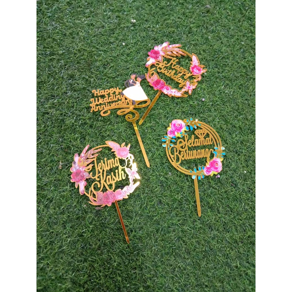 Stick Acrylic Deco Cake | Cake Topper | Shopee Malaysia