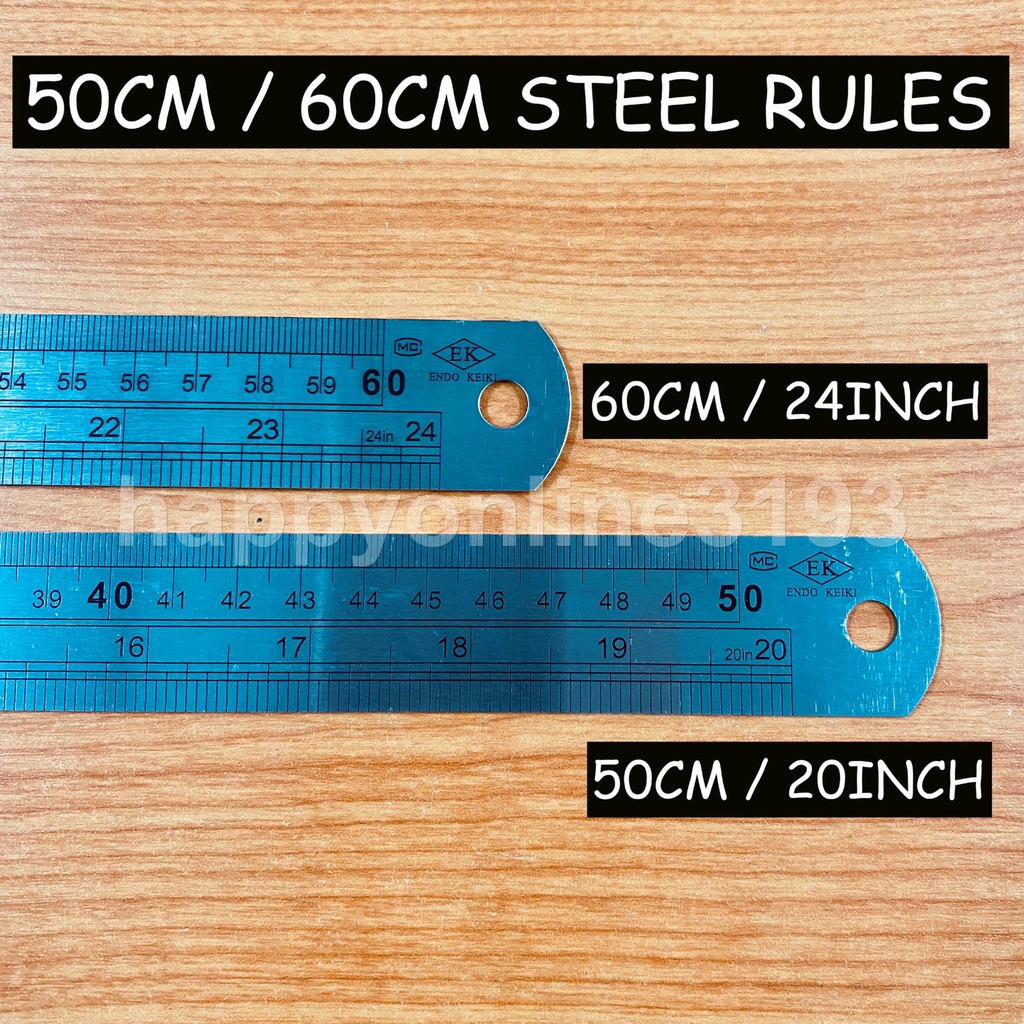 PREMIUM QUALITY THICK STAINLESS STEEL RULER 20 INCH (50CM) / 24 INCH ...