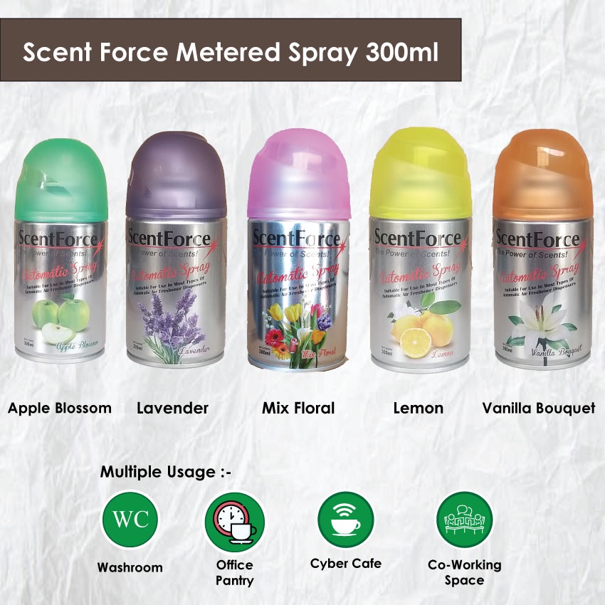 (Bundle of 3) Scent Force Metered Spray 300ml / Air Freshener / Pewangi ...
