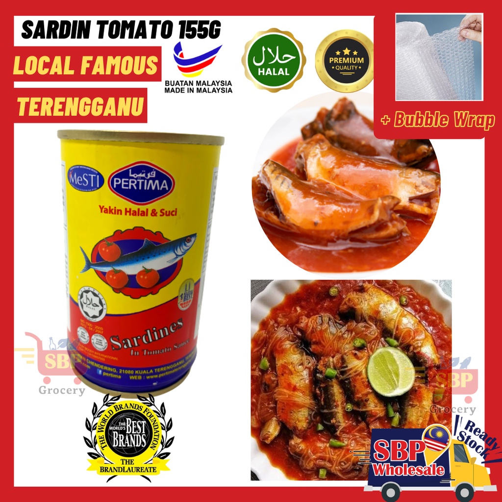 SBP PERTIMA Ikan Sardin Sos Tomato Sardine Tomato Sauce Tin Can [Yakin ...