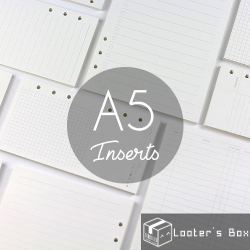 40 Sheets A5 & B5 6-Hole Plain Ring Planner/Dori/Journal Loose Leaf ...