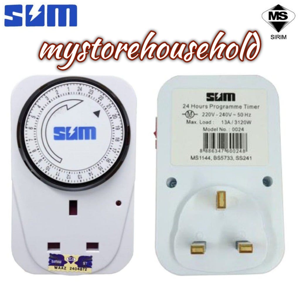 Sum 0024 24 Hours Plug In Programme Timer With Sirim | Shopee Malaysia