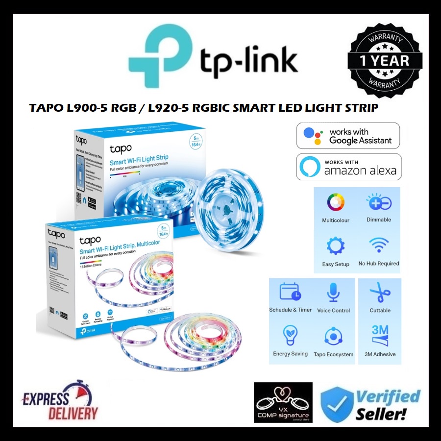 TP LINK TAPO L900-5 RGB / L920-5 RGBIC SMART LED LIGHT STRIP GAMING ...