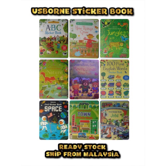 Usborne sticker books for kid gift learning education | Shopee Malaysia