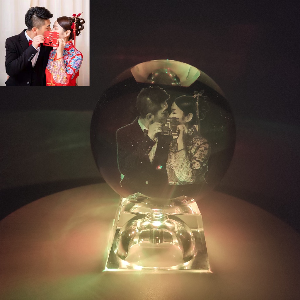 Photo Custom Gifts Crystal Photo Ball Personalized Crystal Sphere Lase ...