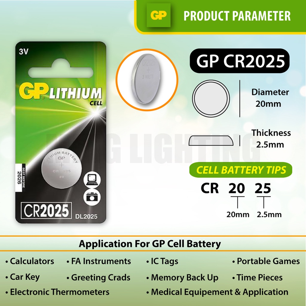 GP Lithium Coin Cell 3V Battery Button CR1220/1616/1620/1632/2016/2025/2032/2430/2450/A76 ...