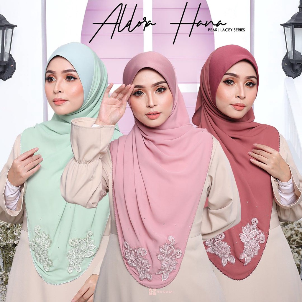 (Bawal Instant] Bawal Aldora Hana Pearl Lacey Series Hijabs By Hanami ...