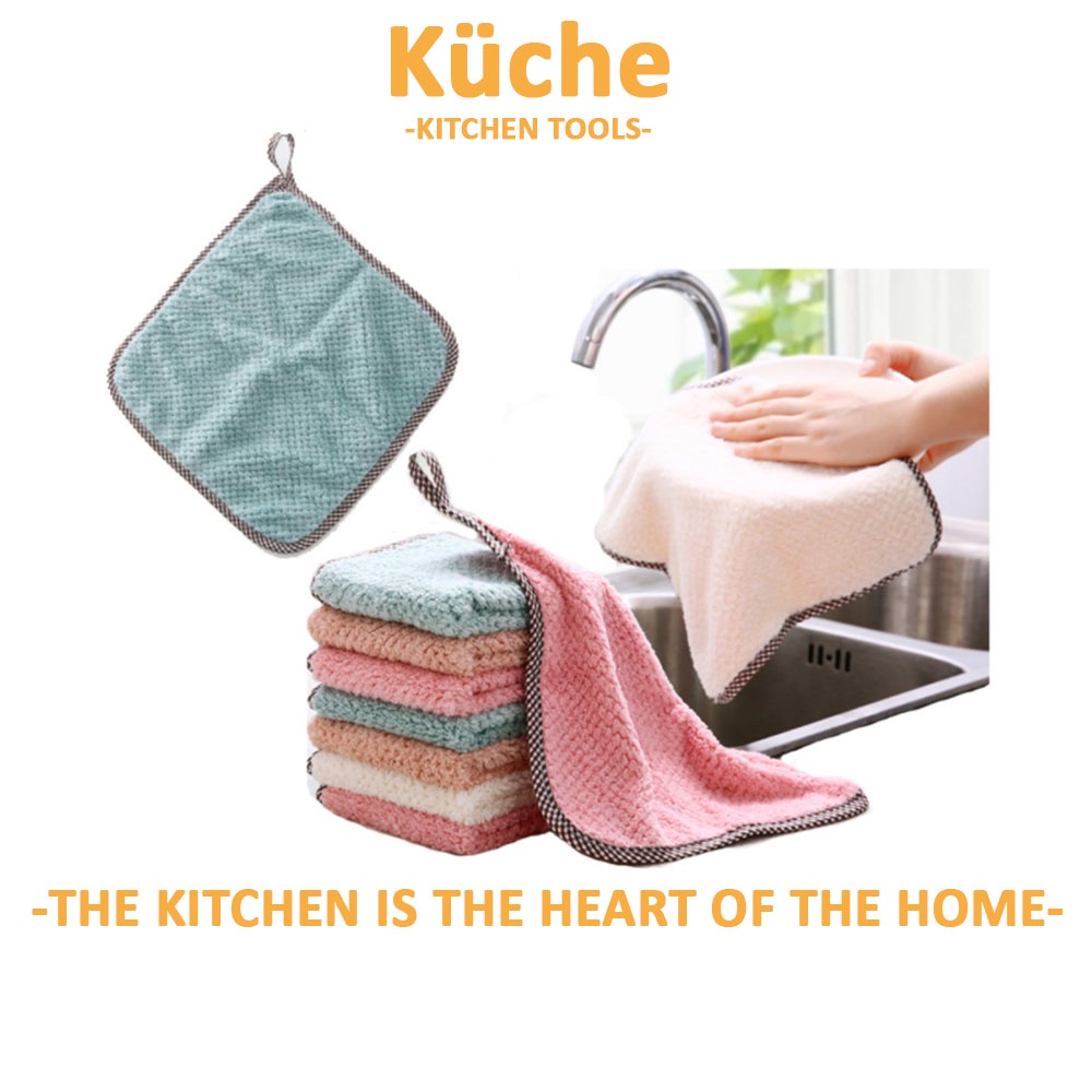 KUCHE Non-stick Double-layer Kitchen Dishwash Cloth Towel Rag/ Kitchen ...