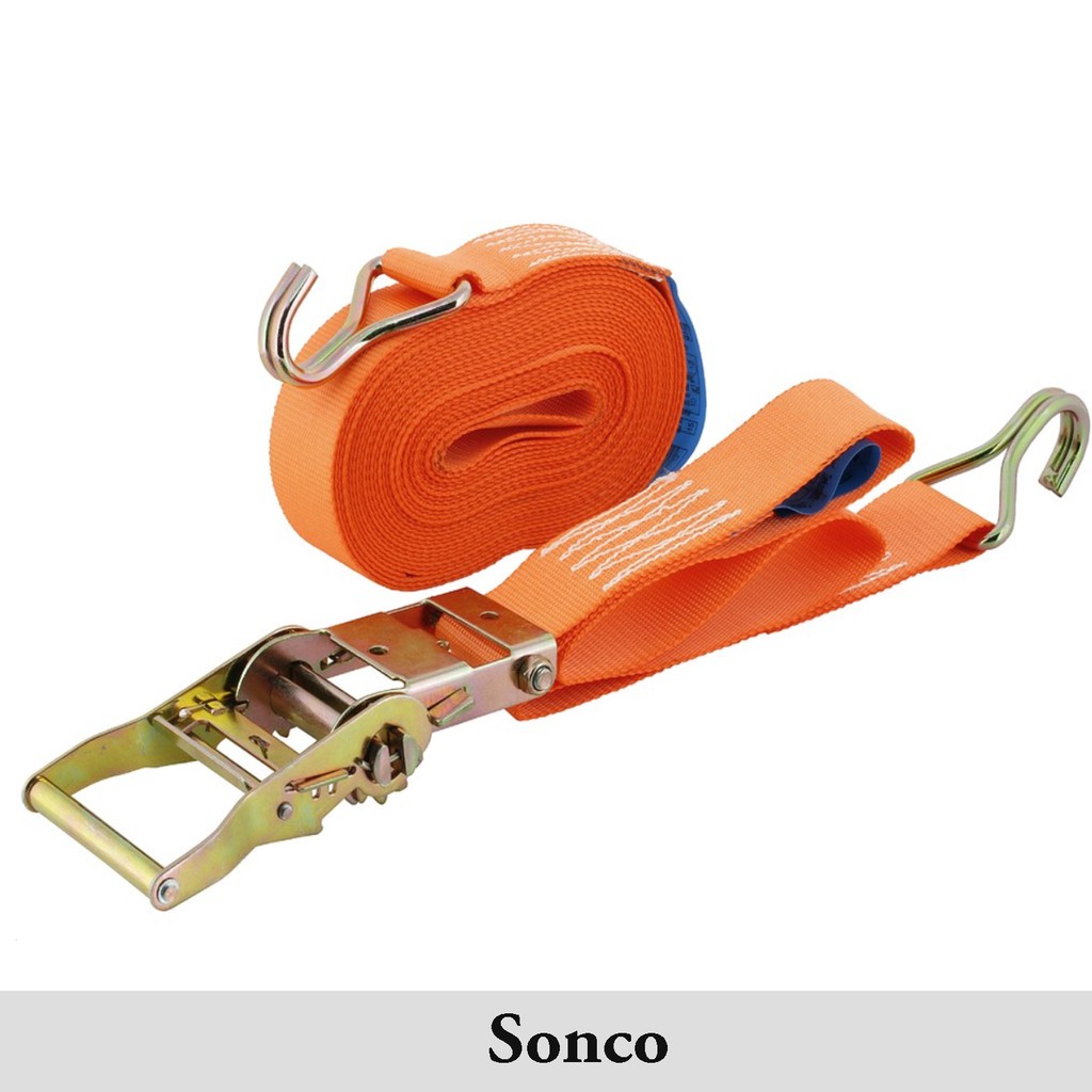 2" x 10M X 5 Ton HEAVY DUTY LORRY RATCHET TIE DOWN WITH STEEL HOOK TIED ...